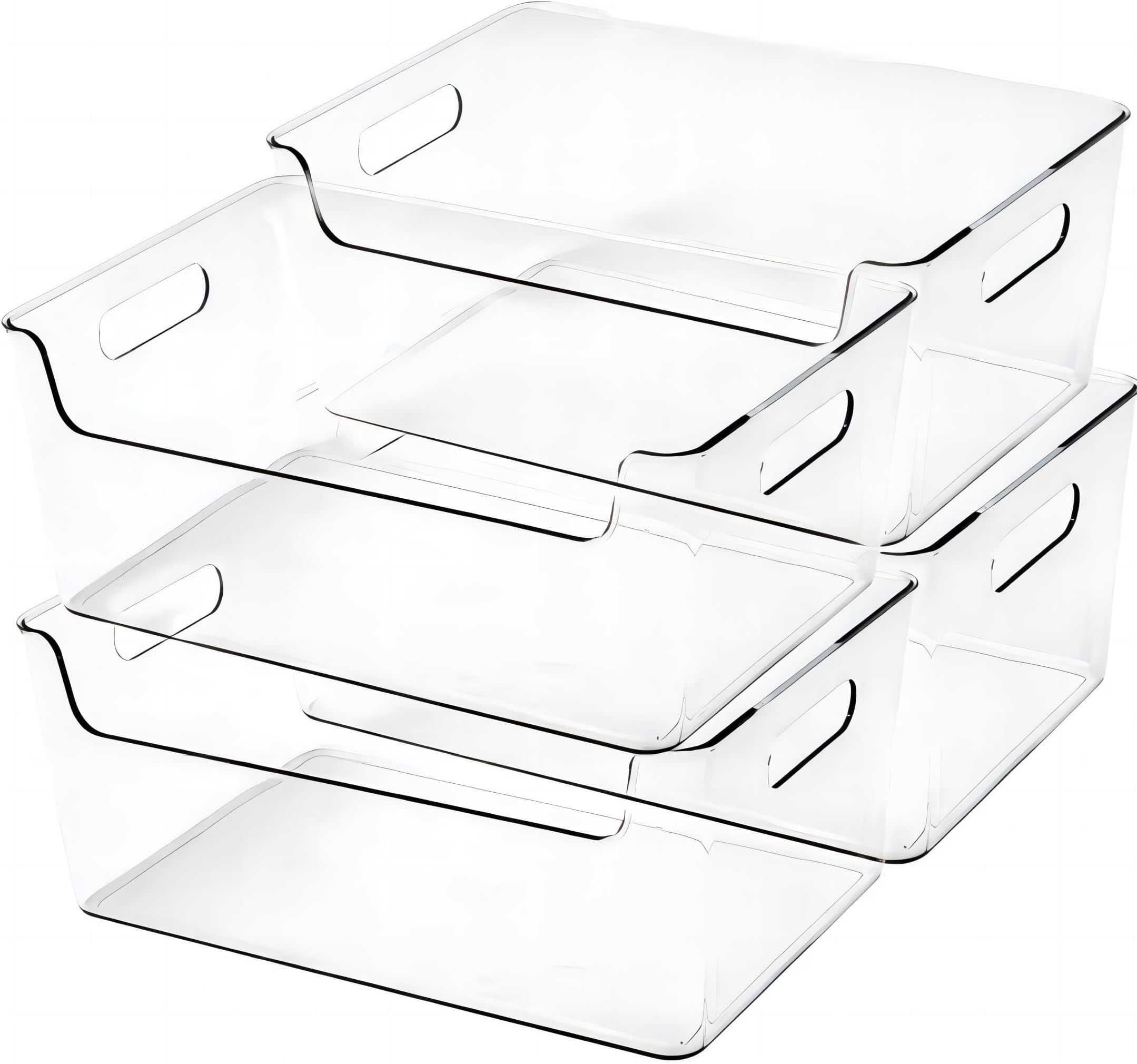 Amazon.com: YoohNuse Clear Pantry Organizer Bins 8 Pack Stackable ...