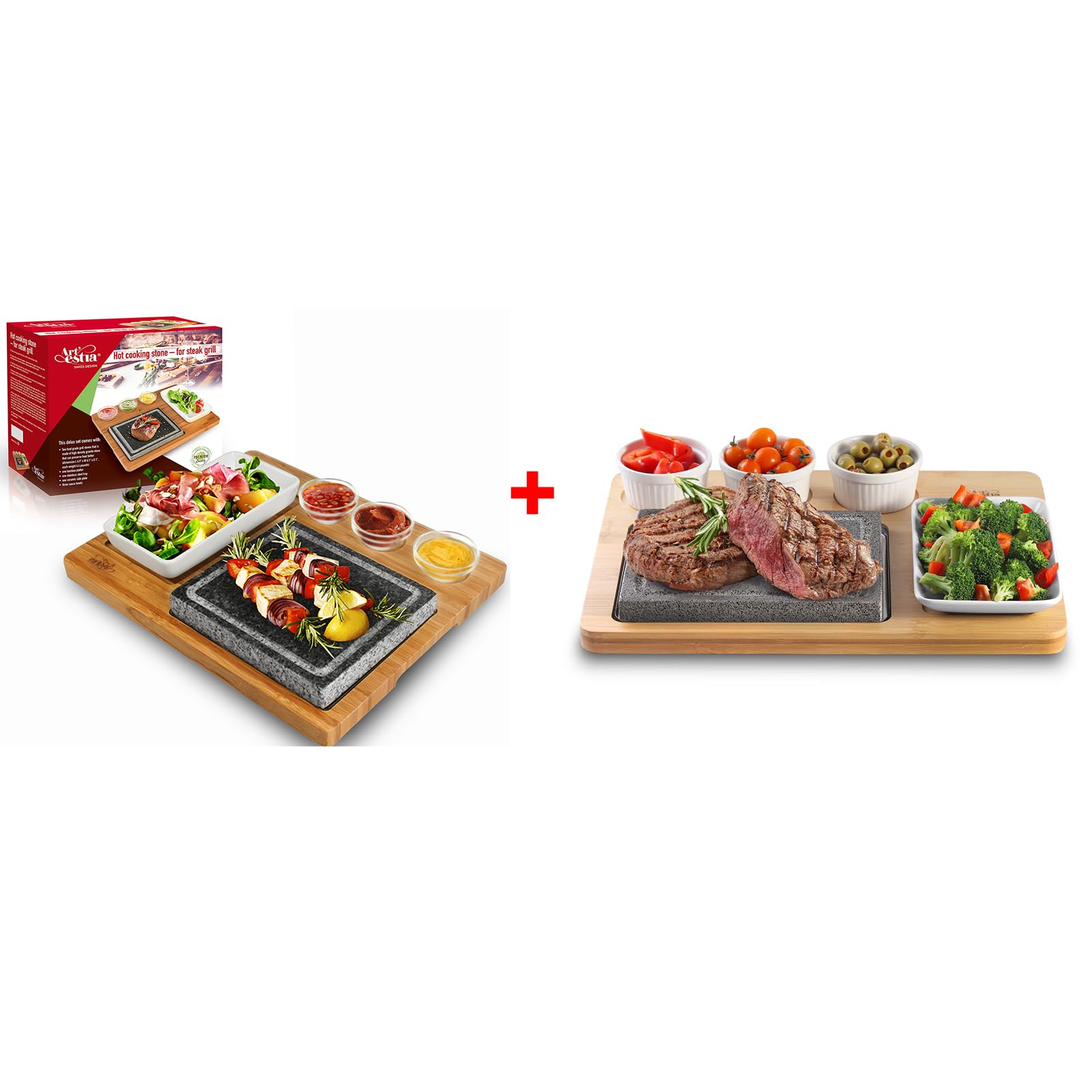 Amazon.com: Artestia Cooking Stones for Steak Set of 2, Sizzling ...
