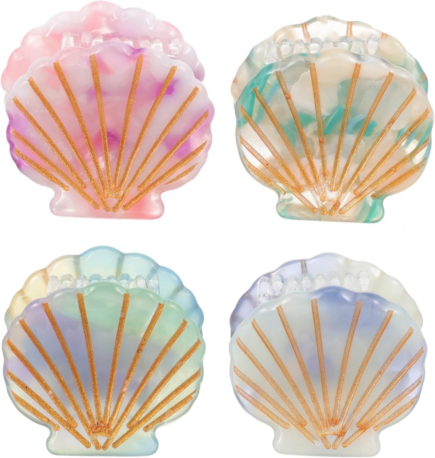 Amazon.com : Shell Jaw Clip Hair Claw Clip Clamps Resin Hair Clips ...