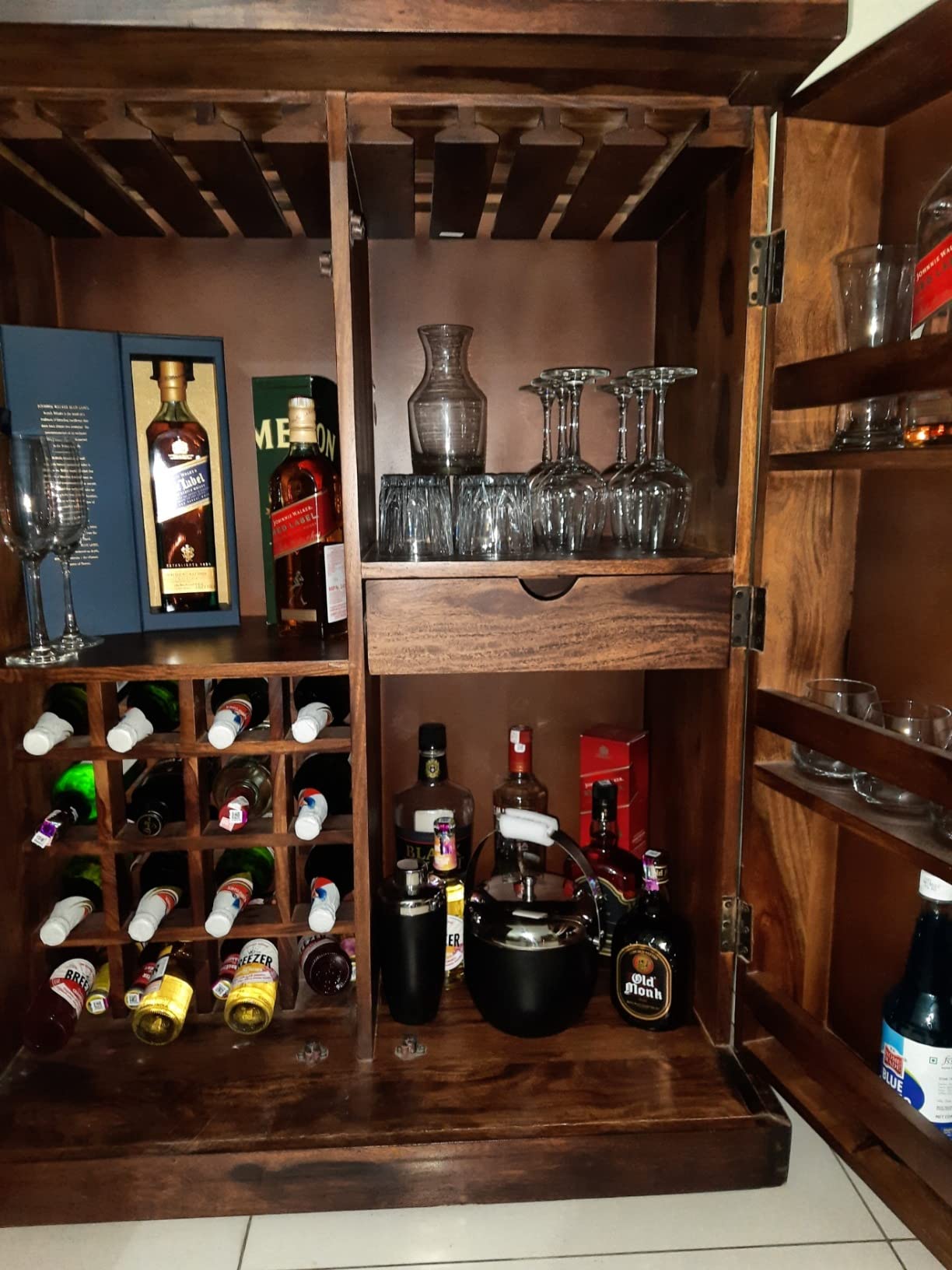 Buy FnS International Pvt Ltd FnS Black Finish 5 Pc Bar Set (Ice Bucket ...