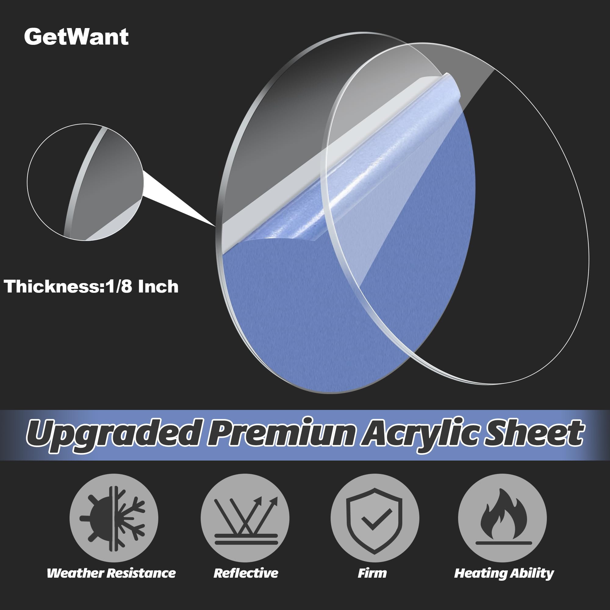 Snapklik.com : 4pcs 9 Inch Diameter Clear Acrylic Circle 1/8" Thick ...