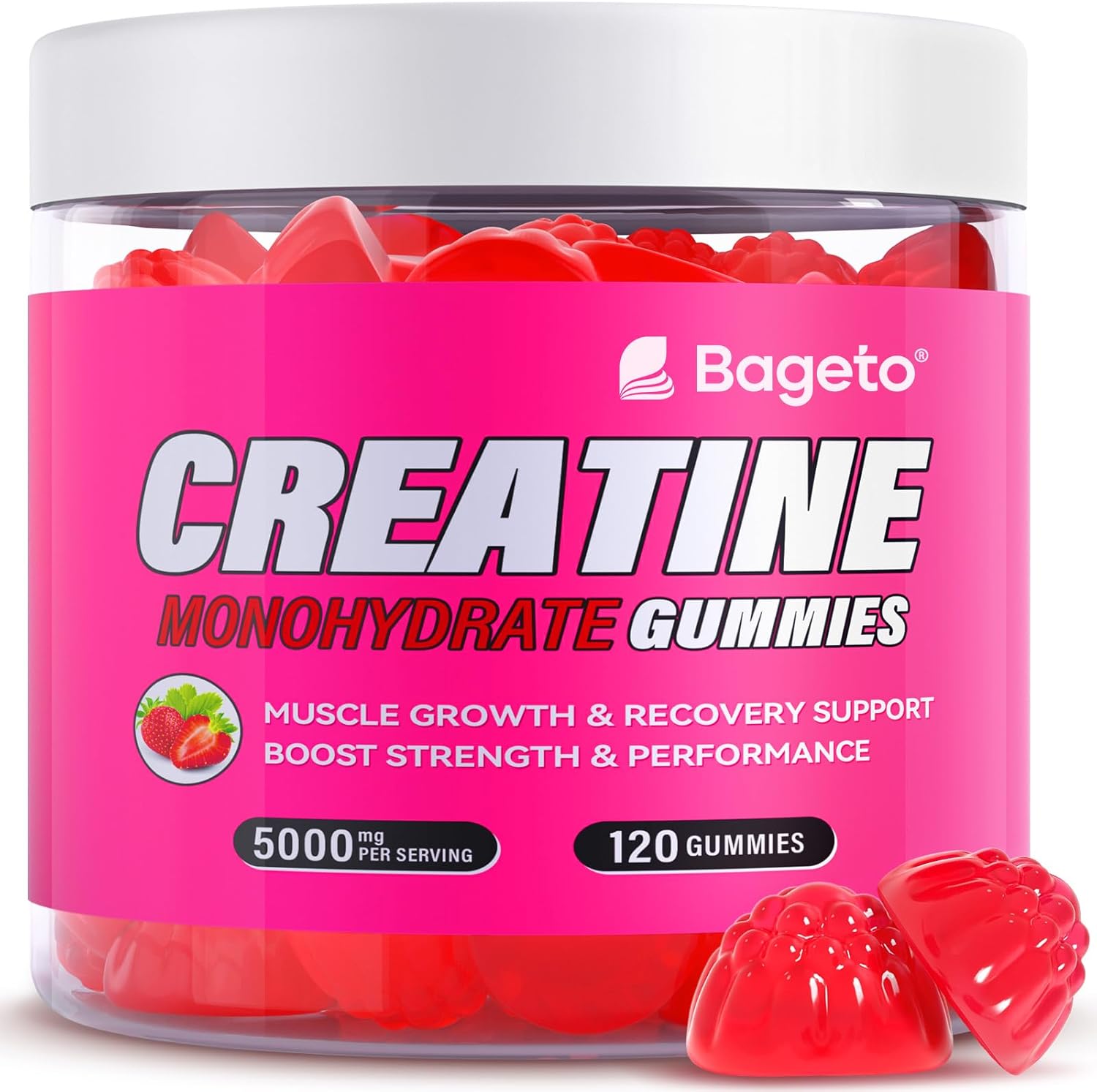 Creatine Monohydrate Gummies (120 count, Strawberry) : Amazon.ca ...