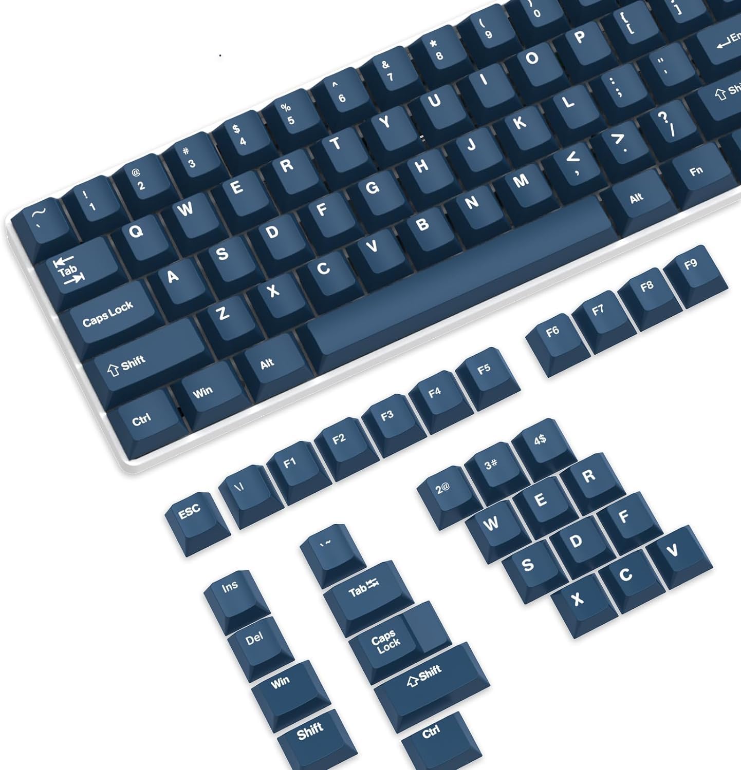 PBT Keycaps Cherry Profile Double-Shot Full Keycap Set for ANSI ...