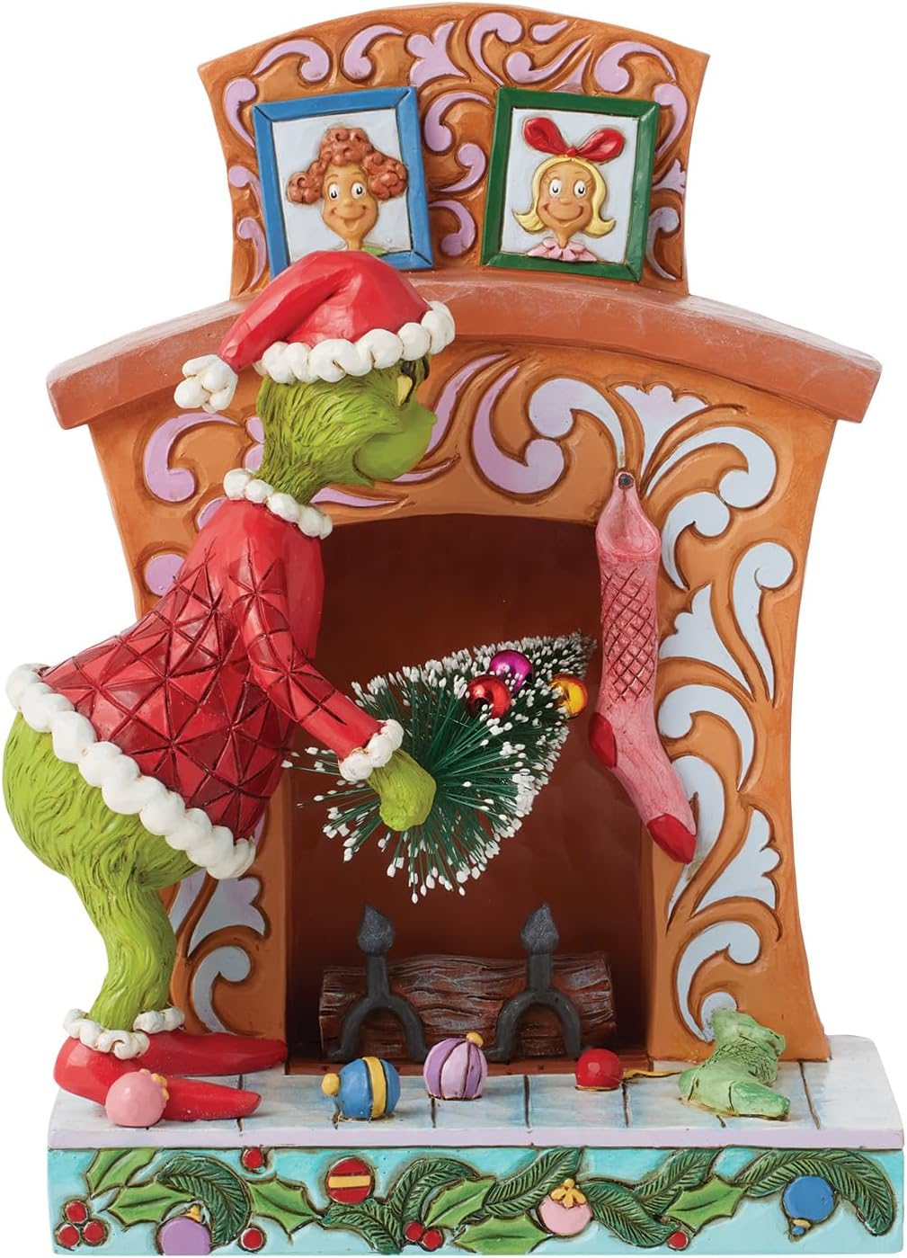 Amazon.com: Enesco Dr. Seuss Grinch by Jim Shore Santa Grinch Peeking ...