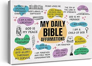 Christian Bible Affirmation Poster Canvas Wall Art for Office Home ...