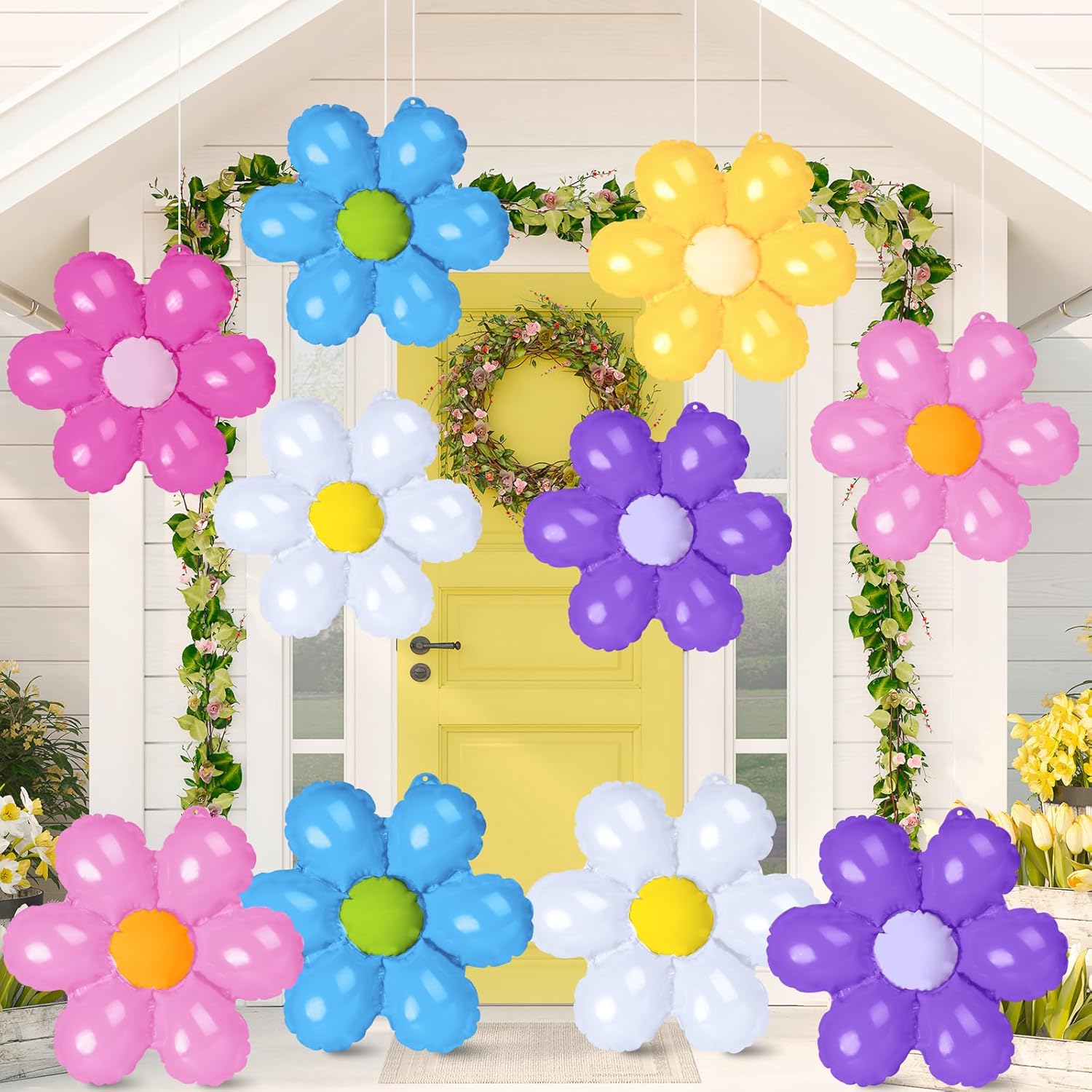 Amazon.com: 18 Pcs Spring Daisy Flower Inflatable Balls, Colorful Blow ...