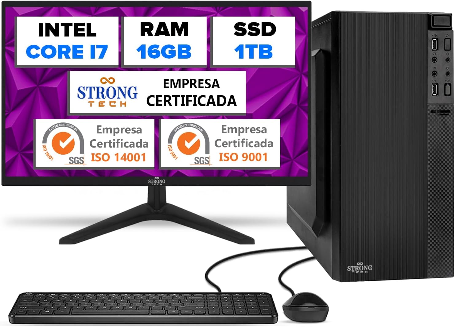 Computador Completo Intel Core i7 16GB SSD 1TB Monitor 17" 4 Núcleos ...