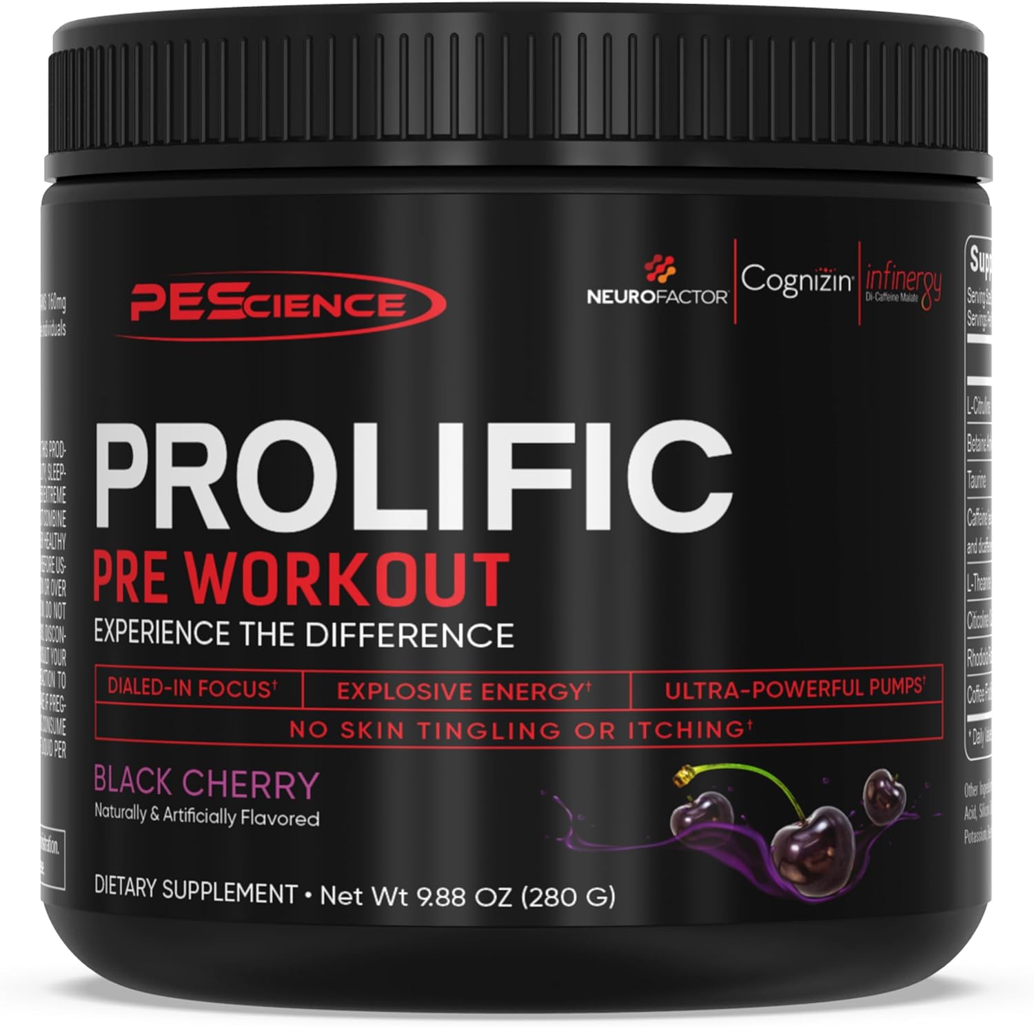 Amazon.com: PEScience Prolific Pre Workout Powder, Black Cherry, 40 ...