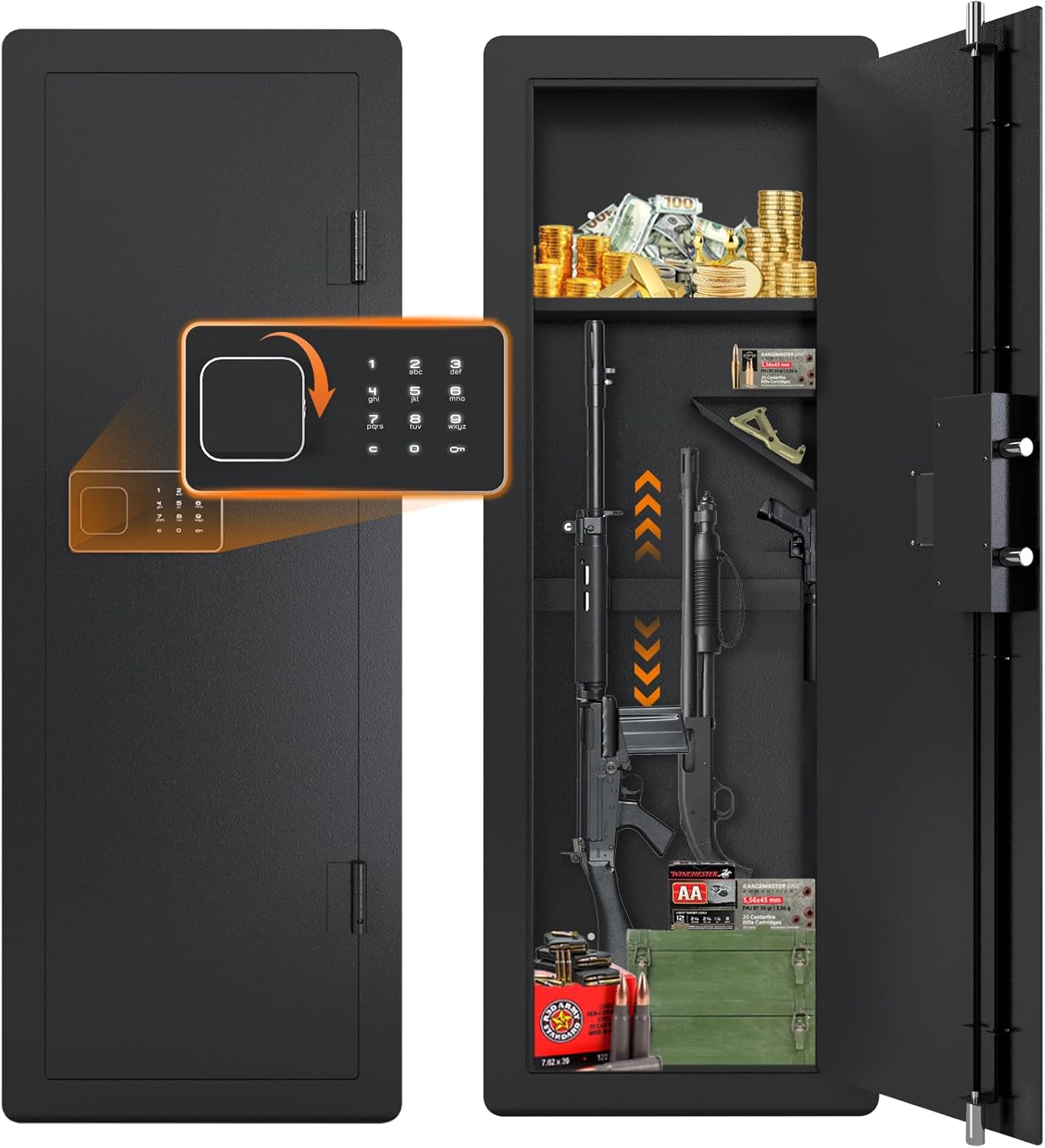Amazon.com: SAPITAL 45” Wall Gun Safe, Gun Safe for Rifles and Pistols ...