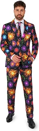 Suitmeister Men's Suit - NYE Fireworks Outfit Slim Fit - Black - Geel ...