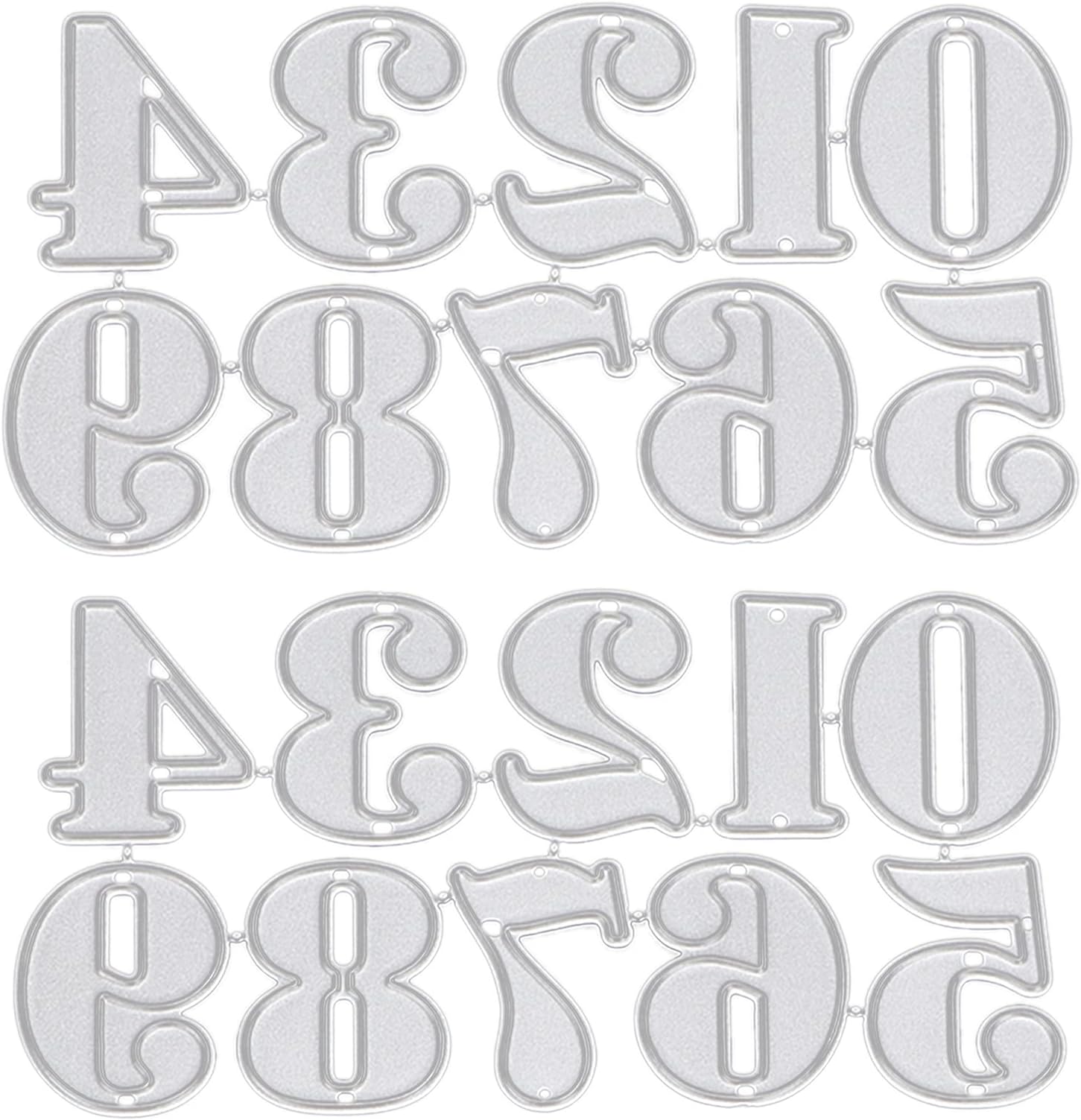 Amazon.com: 2Pcs Metal Die Cuts, 0-9 Numbers Cutting Dies Carbon Steel ...