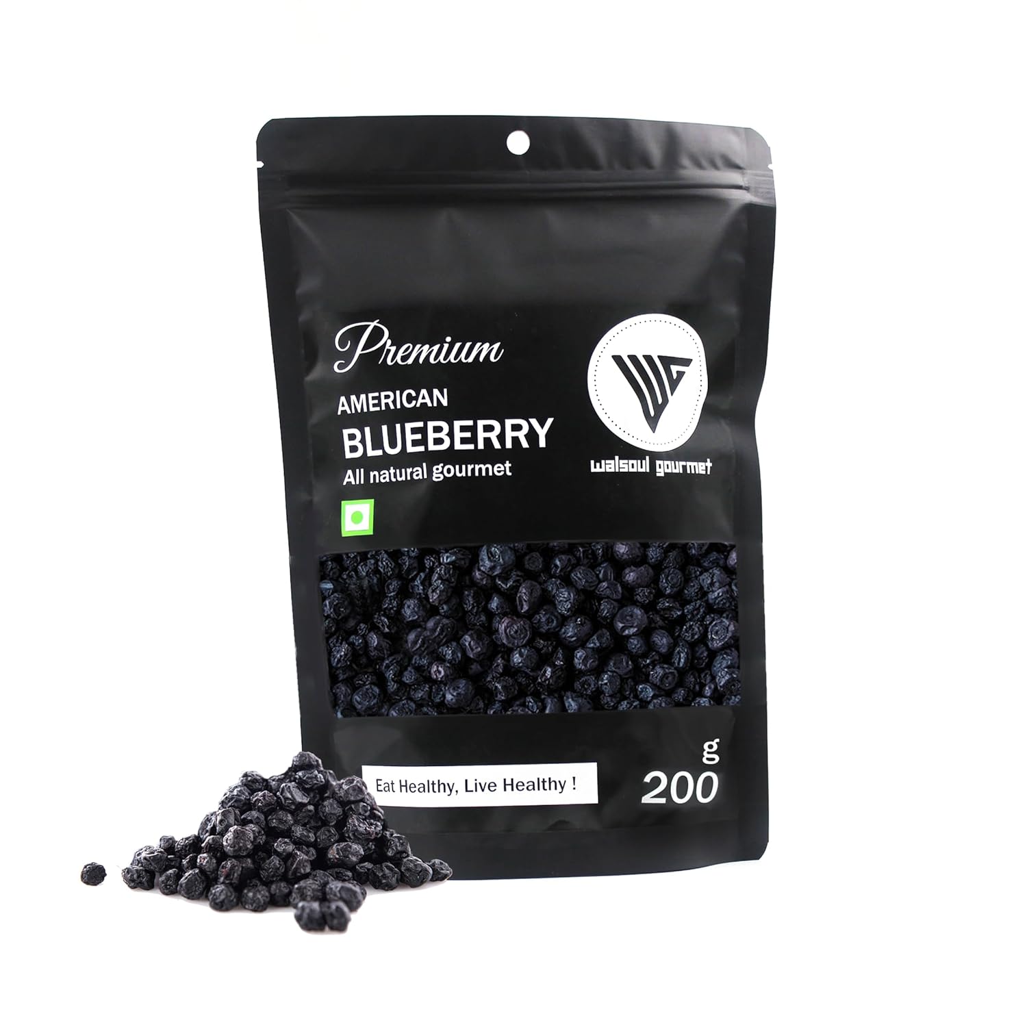 Walsoul Gourmet Premium Blueberry (200g) | Whole berries with rich ...
