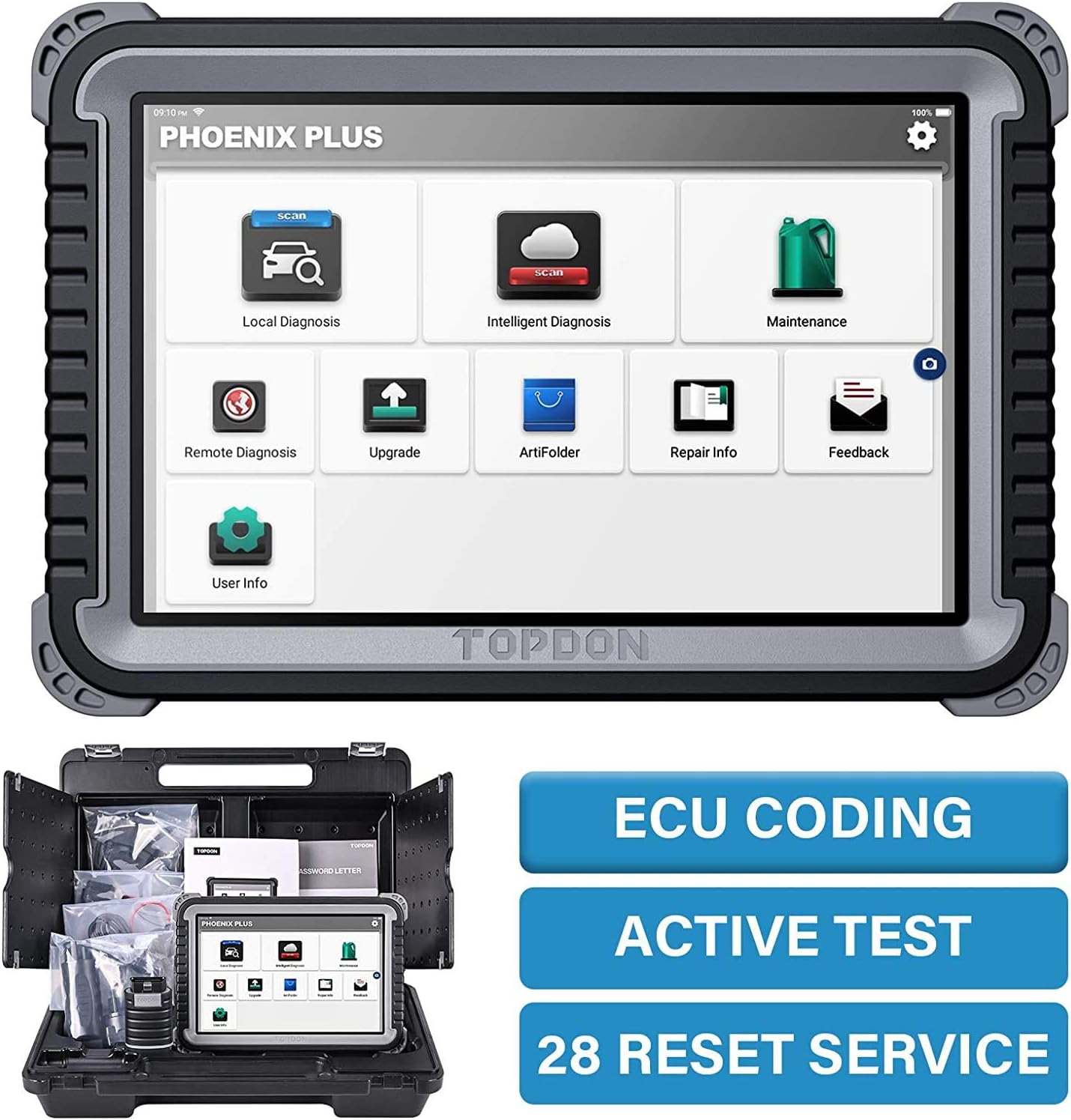 TOPDON Phoenix Plus 2 Scanner, Bidirectional Scan Tool, ECU Coding ...