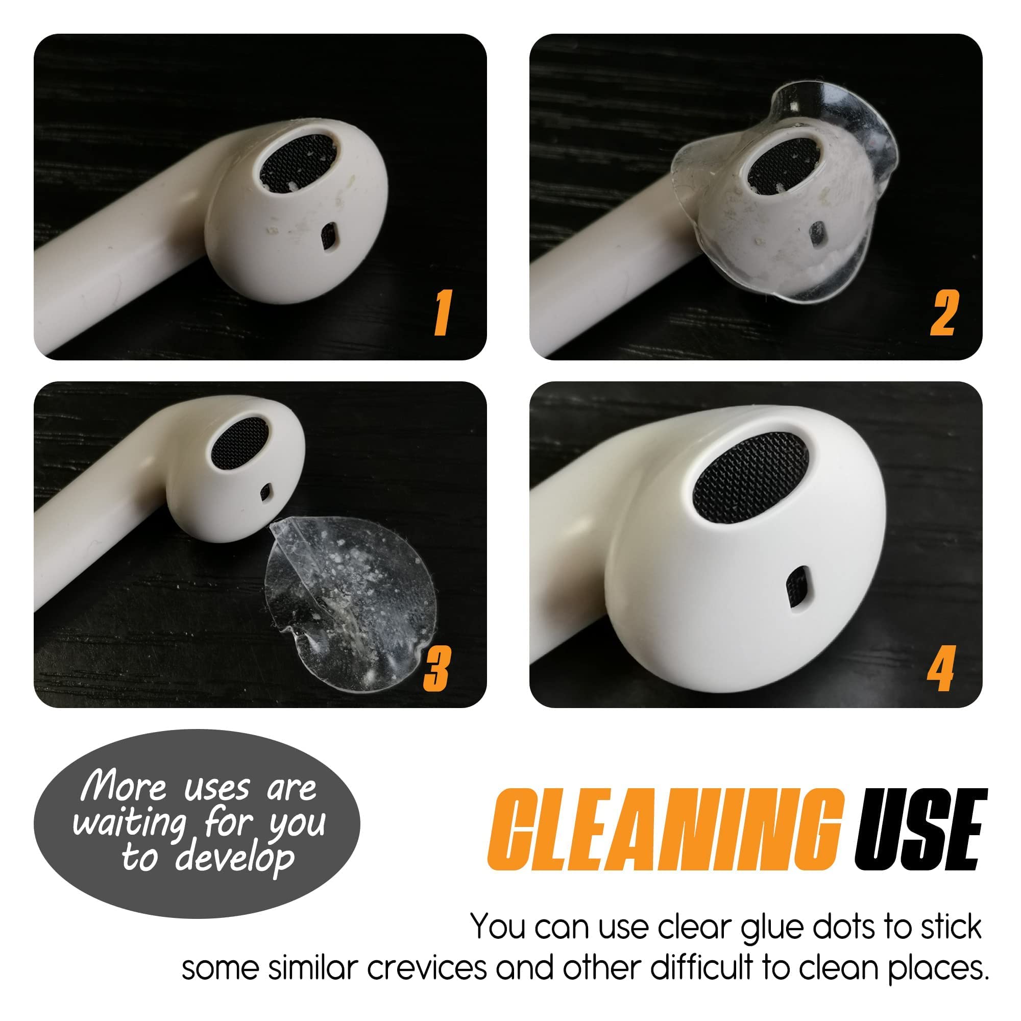 Snapklik.com : 360 Pcs Double Sticky Tack Dots,Removable No Trace Clear ...