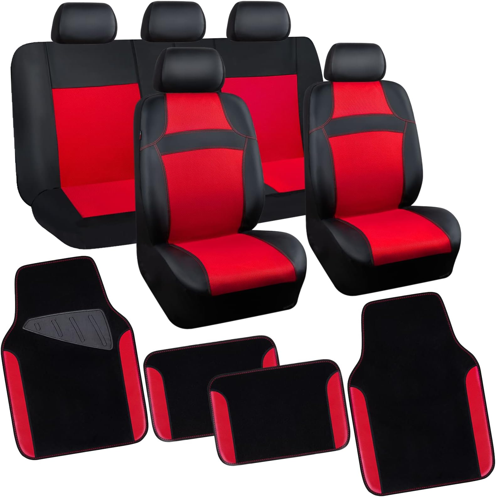 Amazon.com: 17 Pcs Car Seat Covers Full Set, Steering Wheel Cover ...