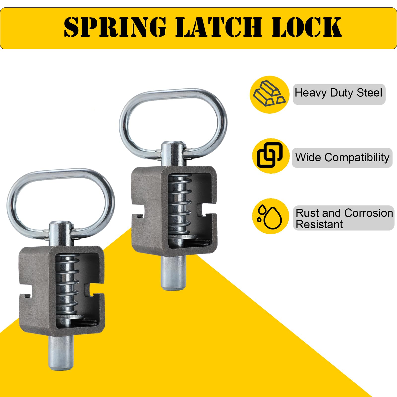 Gate Latches Heavy Duty Trailer - Spring Loaded Weld-On Latches (2 Pack ...