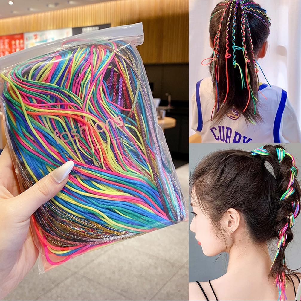 Amazon.com : 120 Pcs Colorful Gradient Hair Wrap Assorted Strings ...