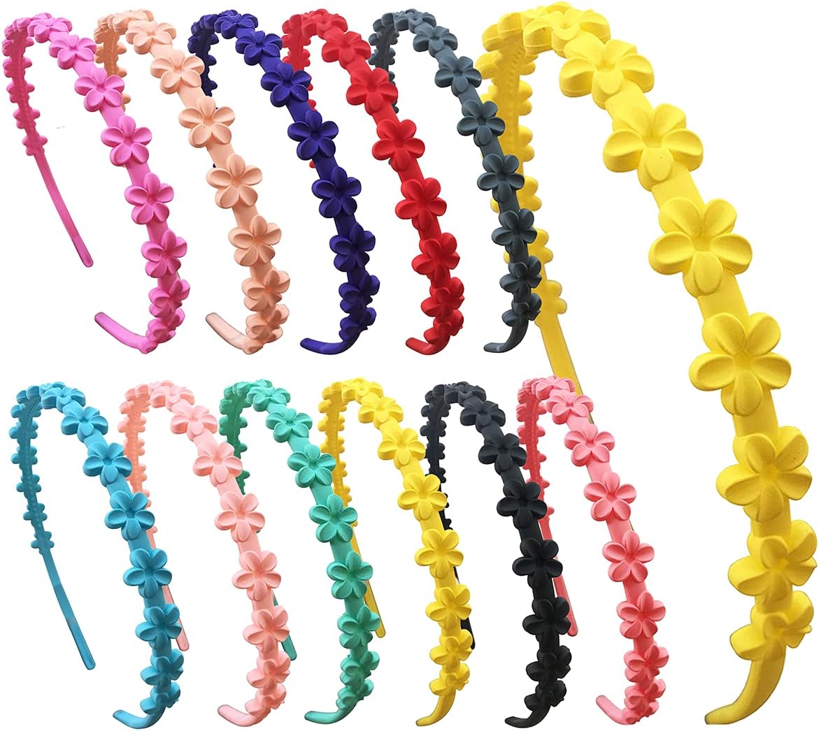 Amazon.com: Springtime 12pcs Colorful Headbands for Girls Women Pigtail ...