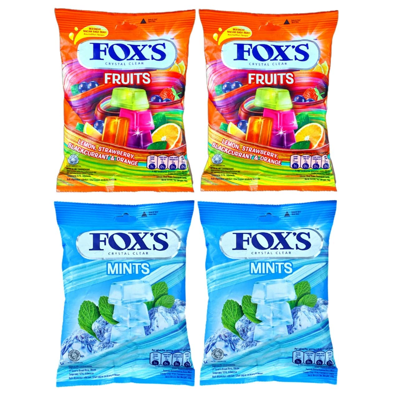 Fox's Crystal Clear Mints (90gms- Pack of 2) & Fox's Crystal Clear ...