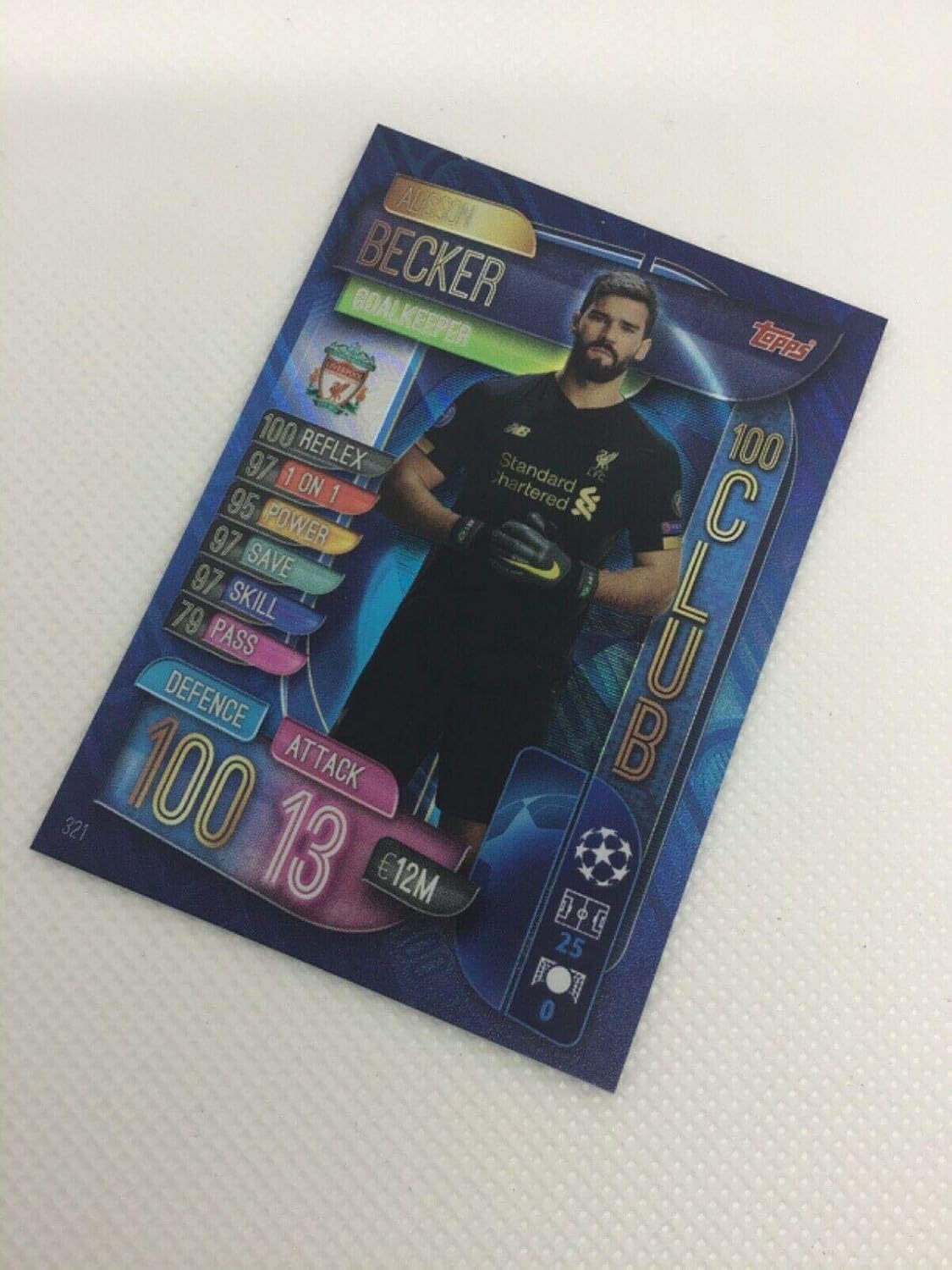 MATCH ATTAX 19/20 ALISSON BECKER 100 CLUB TRADING CARD - LIVERPOOL ...