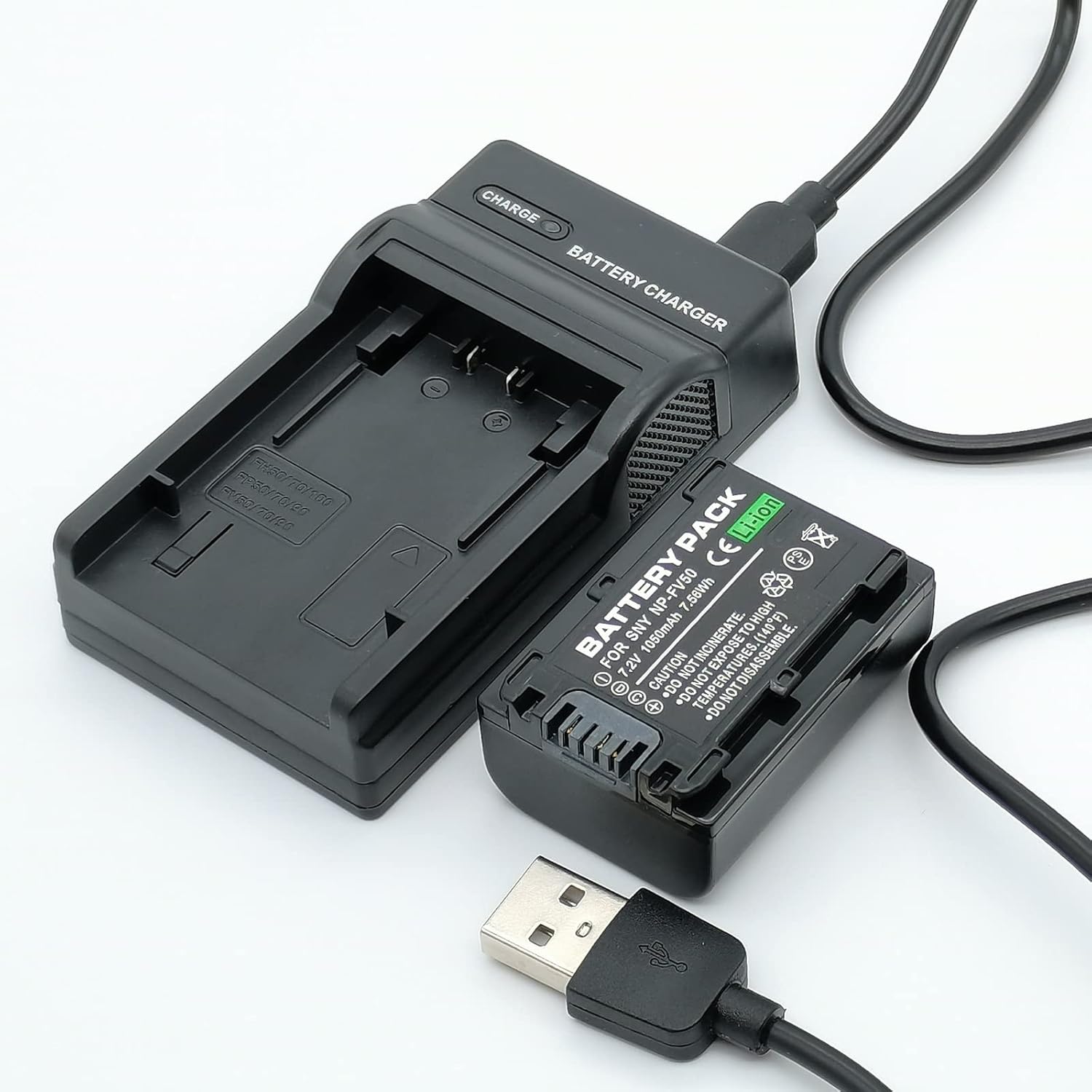 ReplacePower Battery Pack and USB Charger Compatible with Sony NP-FV30, NP-FV50, NP-FV50A, NP ...