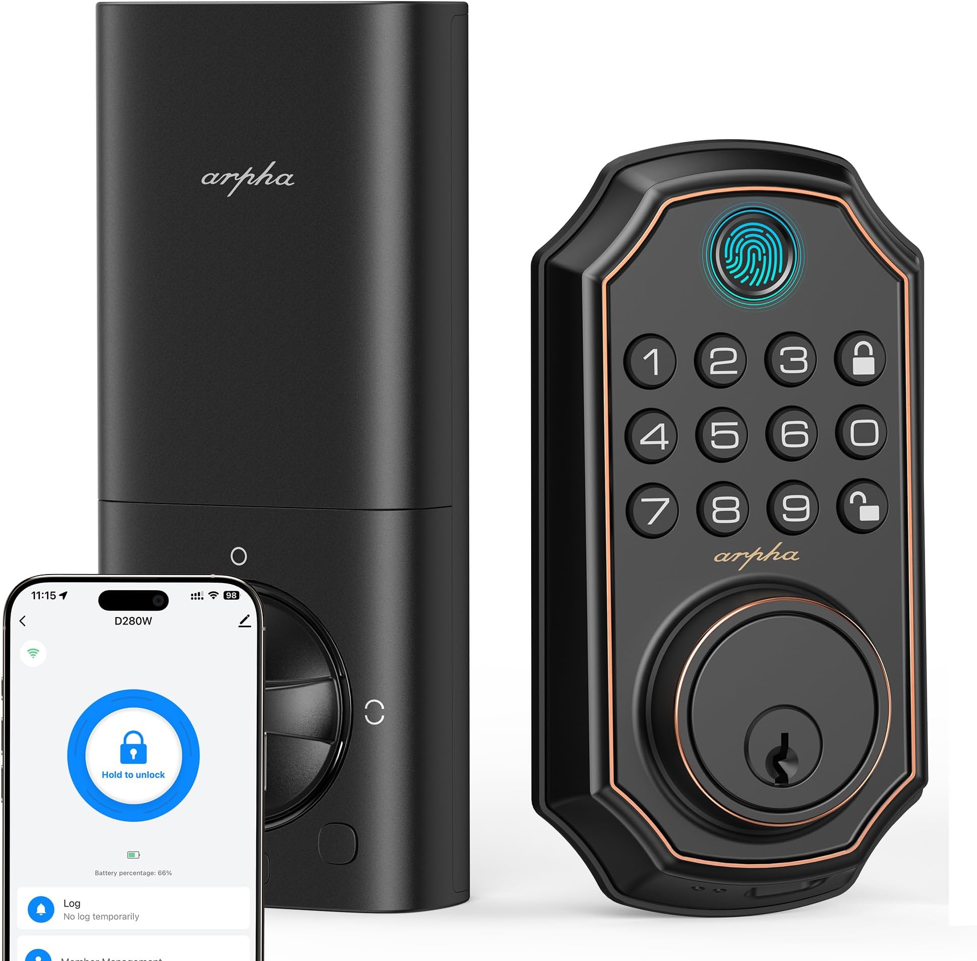 ARPHA Palm Recognition Keyless Entry Door Lock, WiFi Smart Lock for ...