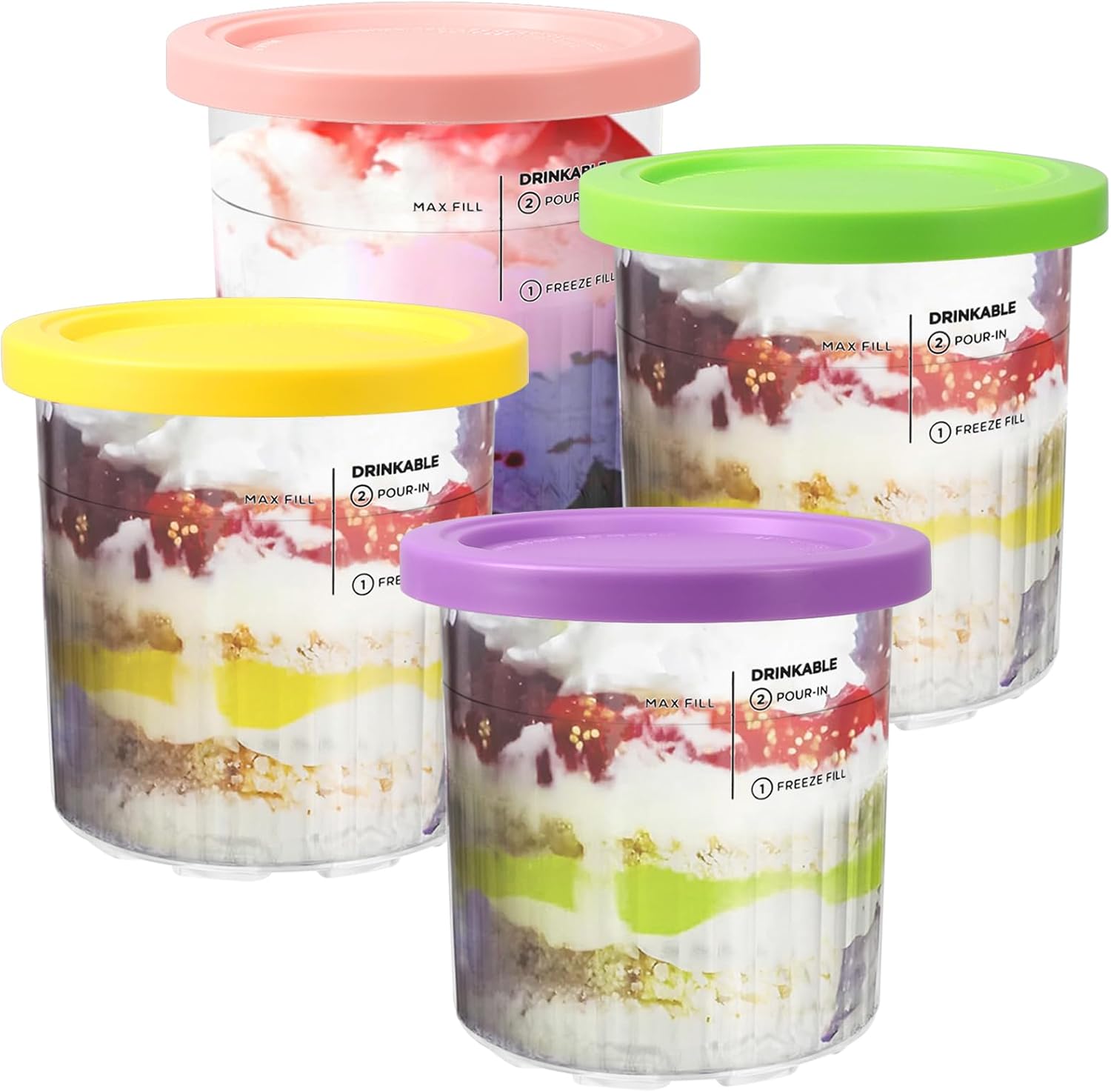 Amazon.com: YQL 24oz Creami deluxe Pints for Ninja Creami Deluxe ...