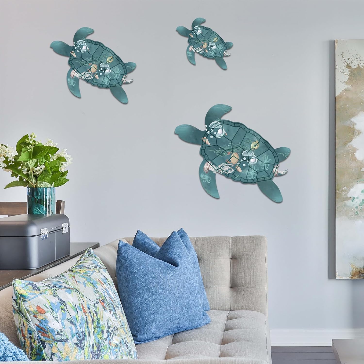 Amazon.com: 3 Sizes Sea Turtle Wall Decor, Wood Ocean Turtle Wall Decor ...