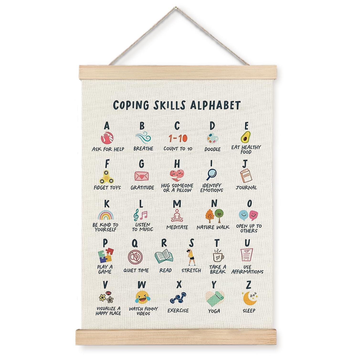 Amazon.com: Supwhd Coping Skills Alphabet Poster for Kids, Mental ...
