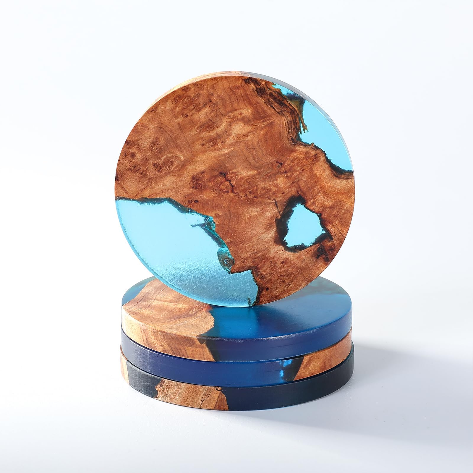 Amazon.com: Avocrafts Drink Coaster Set, Wooden Absorbent Coasters, Epoxy Resin Coaster for ...