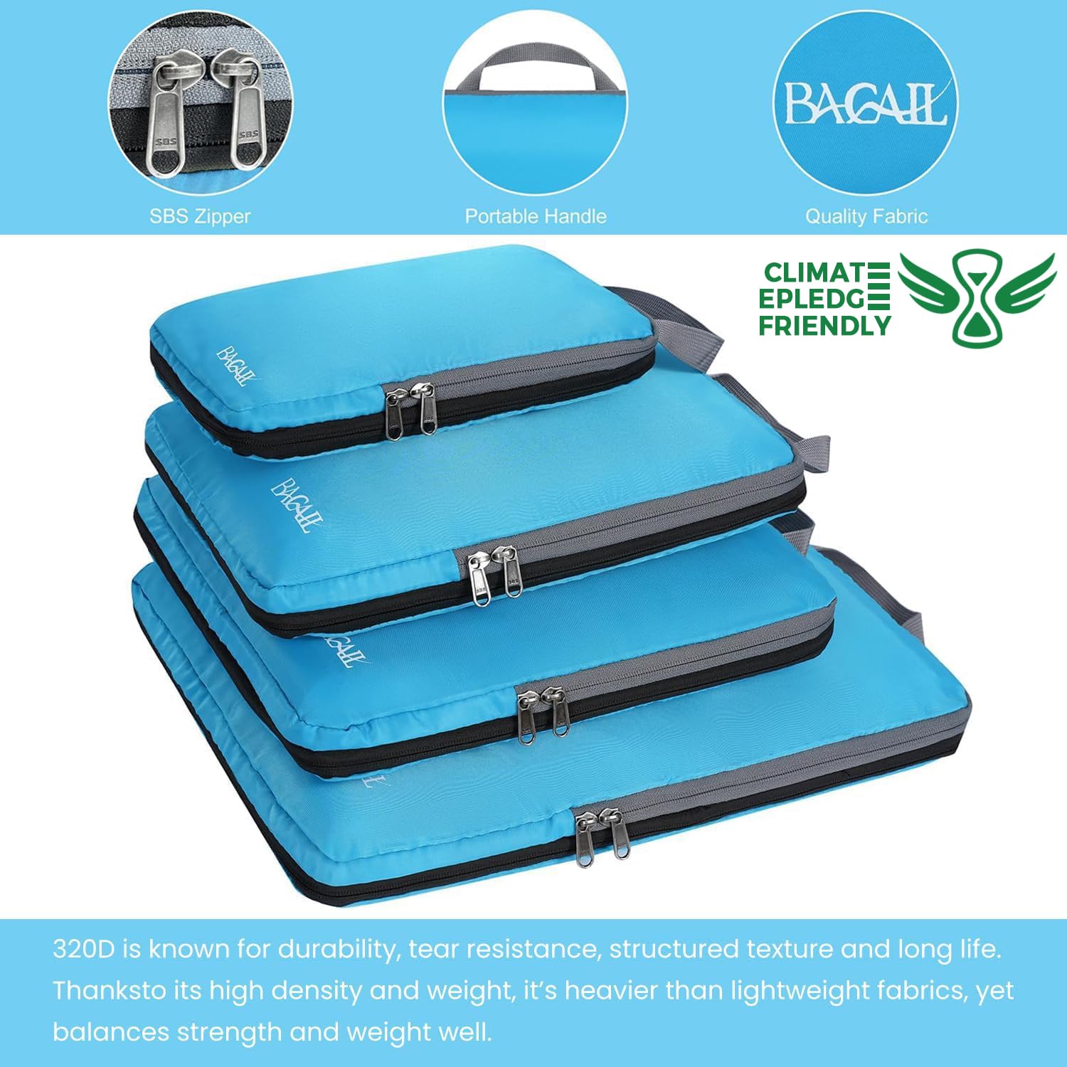 Snapklik.com : BAGAIL 4 Set/6 Set/8 Set Compression Packing Cubes ...