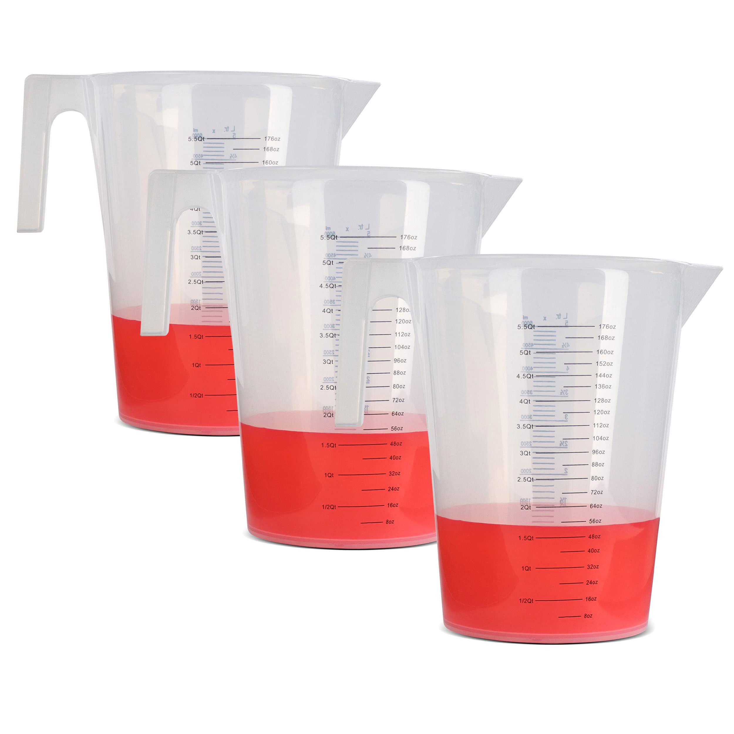 Snapklik.com : ABN Large Plastic Measuring Pitcher 3-Pack - 5 Liter ...