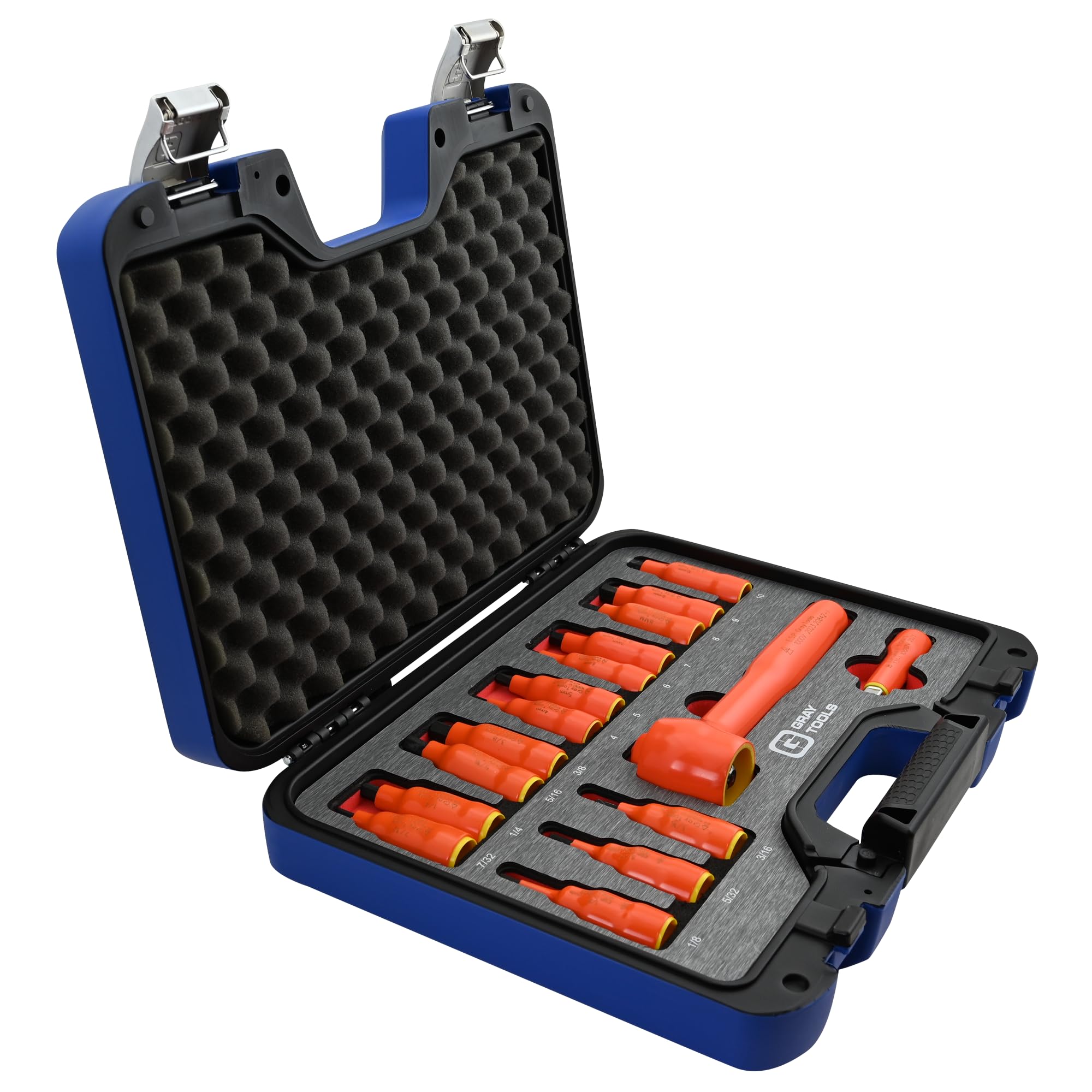 16 Piece Insulated Hex Bit Socket and Attachment Set, 3/8" Drive, Made ...