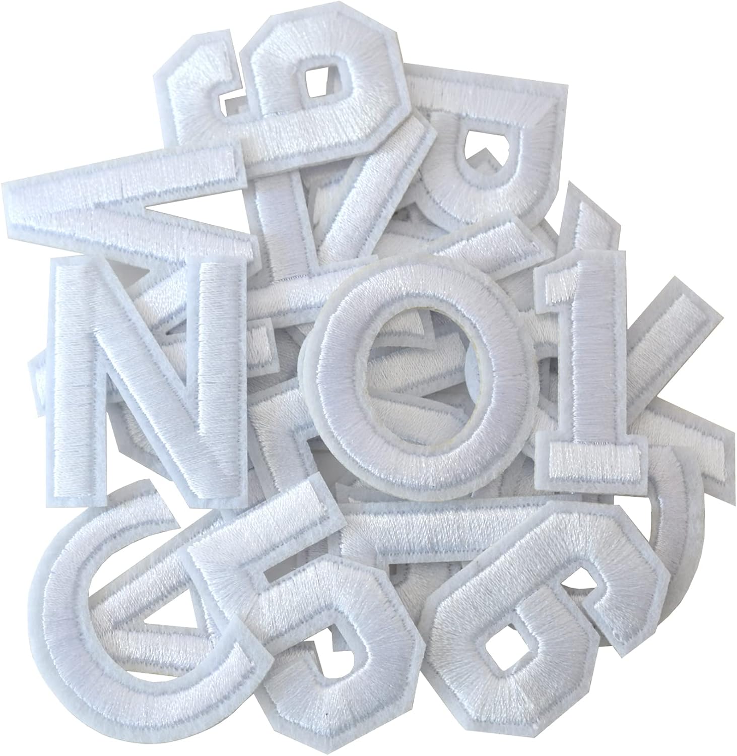 GYGYL 72 Pieces Iron on Letters and Numbers Patches, White Letter ...