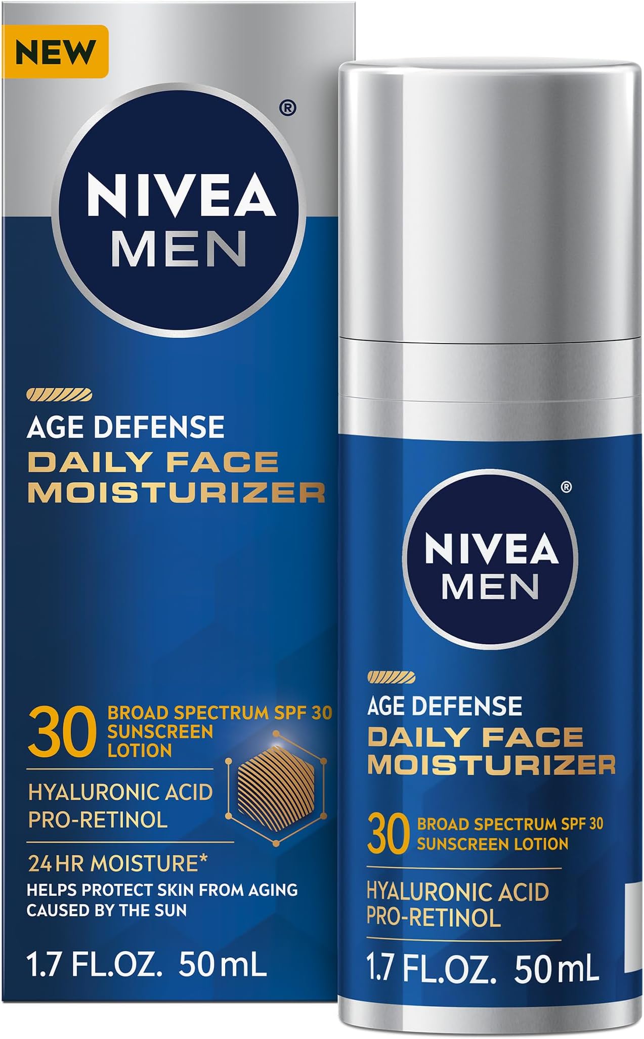 Amazon.com: NIVEA Men Age Defense Daily Face Moisturizer with Broad ...