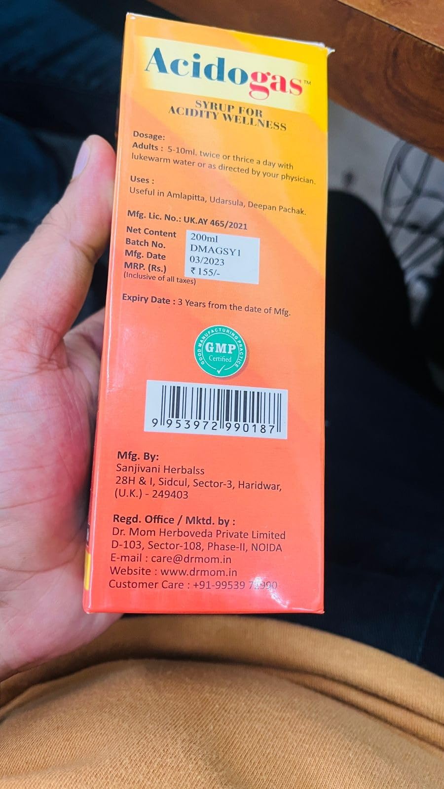DR. MOM Acidogas Best Ayurvedic Syrup For Acidity & GAS Problem - 200ml ...
