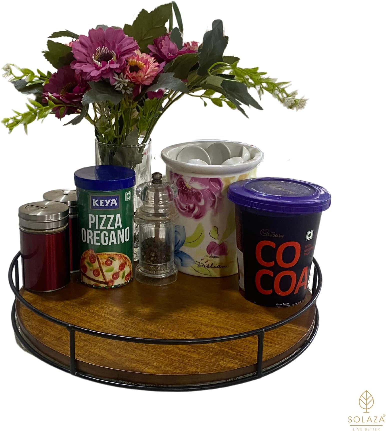 JVS Steel Revolving Tray Twist and Pick Kitchen Rack (Black) : Amazon ...