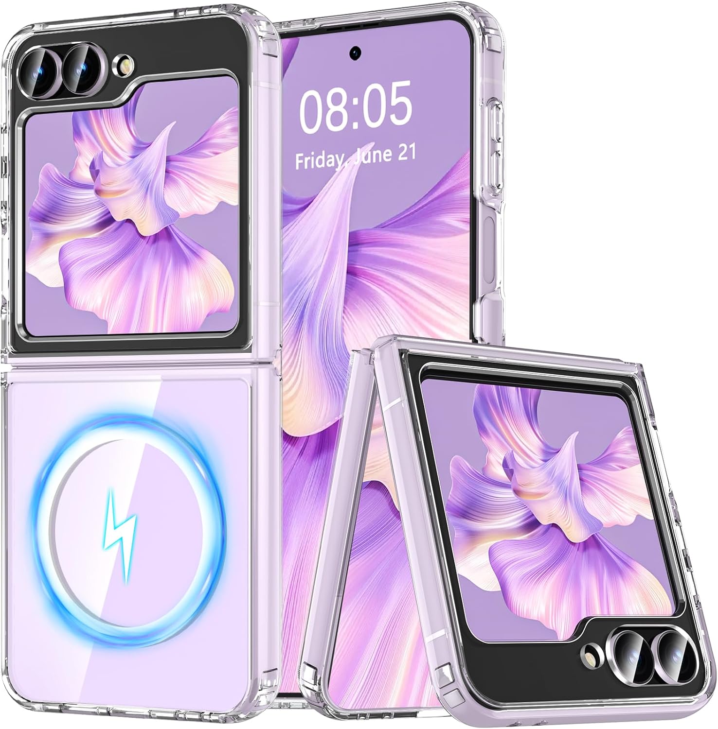 OWKEY für Samsung Galaxy Z Flip 7 FE/Z Flip 6 Hülle, Magnetisch Handyhülle kompatibel mit ...