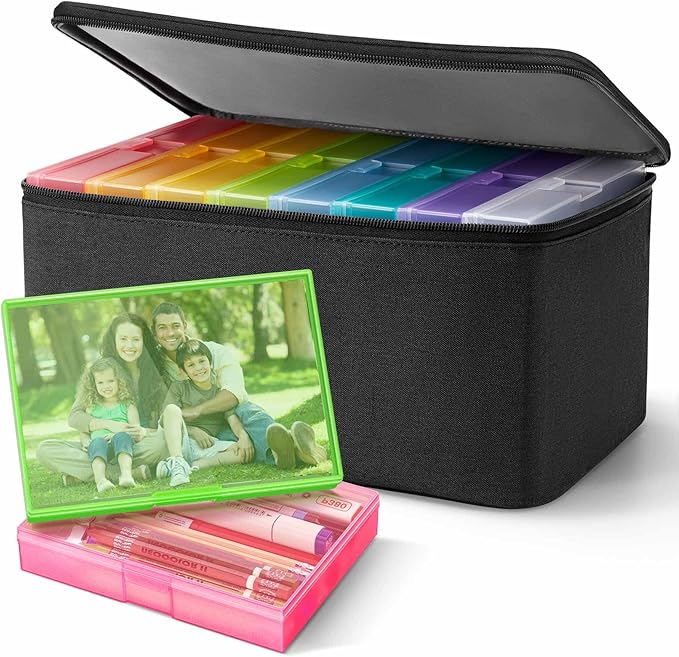 Amazon.com: DEPAD 5 x 7 Photo Storage Box Extra Large Capacity, 8 Inner ...