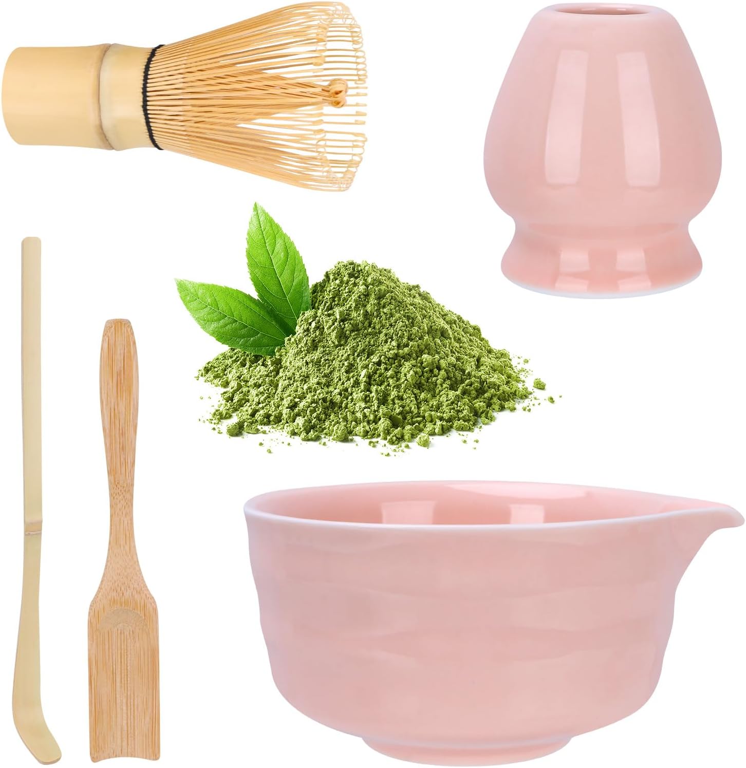 Matcha Set, Matcha Set Pink, Matcha Bowl with Pourer, Matcha Stirrer ...