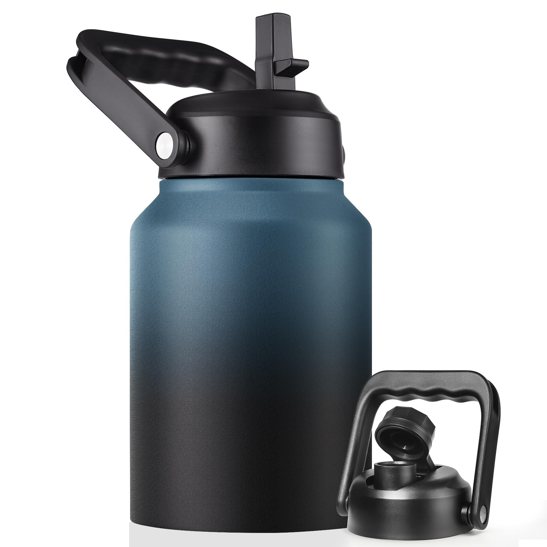 Amazon.com: EALGRO Half Gallon Insulated Water Bottle Jug with Straw ...