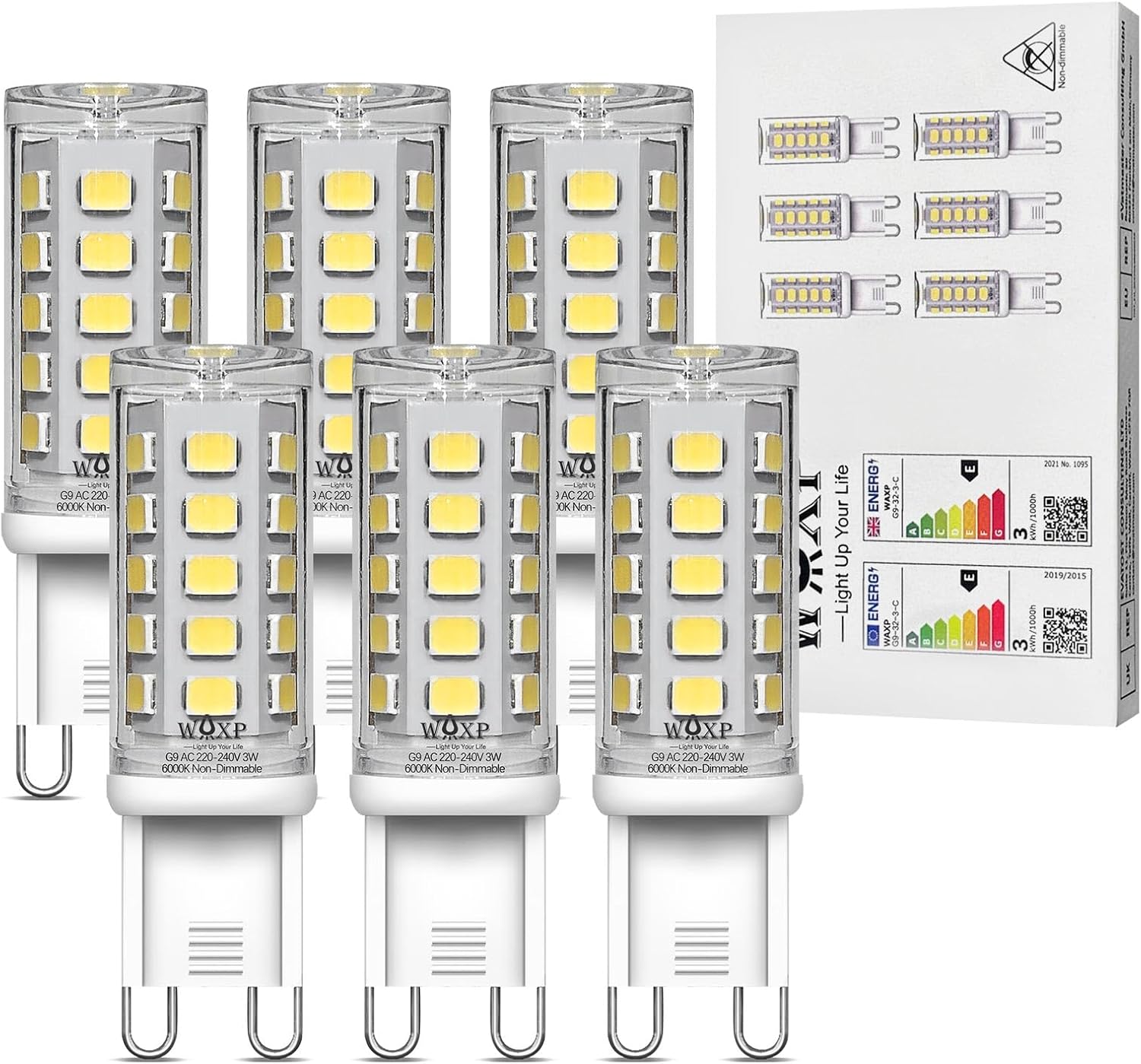 G9 LED Bulbs Cool White 3W, 6000K, Equivalent 30W G9 Halogen Light ...