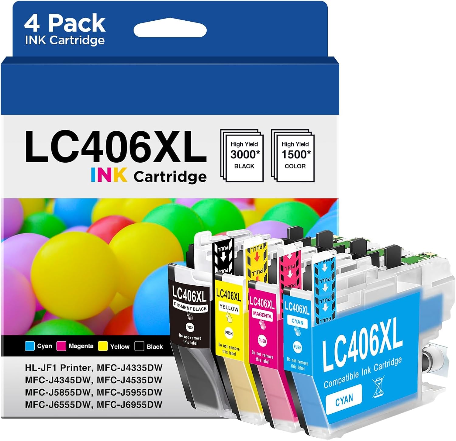 Amazon.com: LC406 Ink Cartridges Compatible for Brother LC406XL LC406 ...