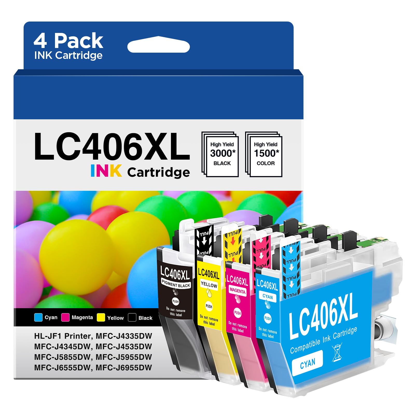 Amazon.com: LC406 Ink Cartridges Compatible for Brother LC406XL LC406 ...