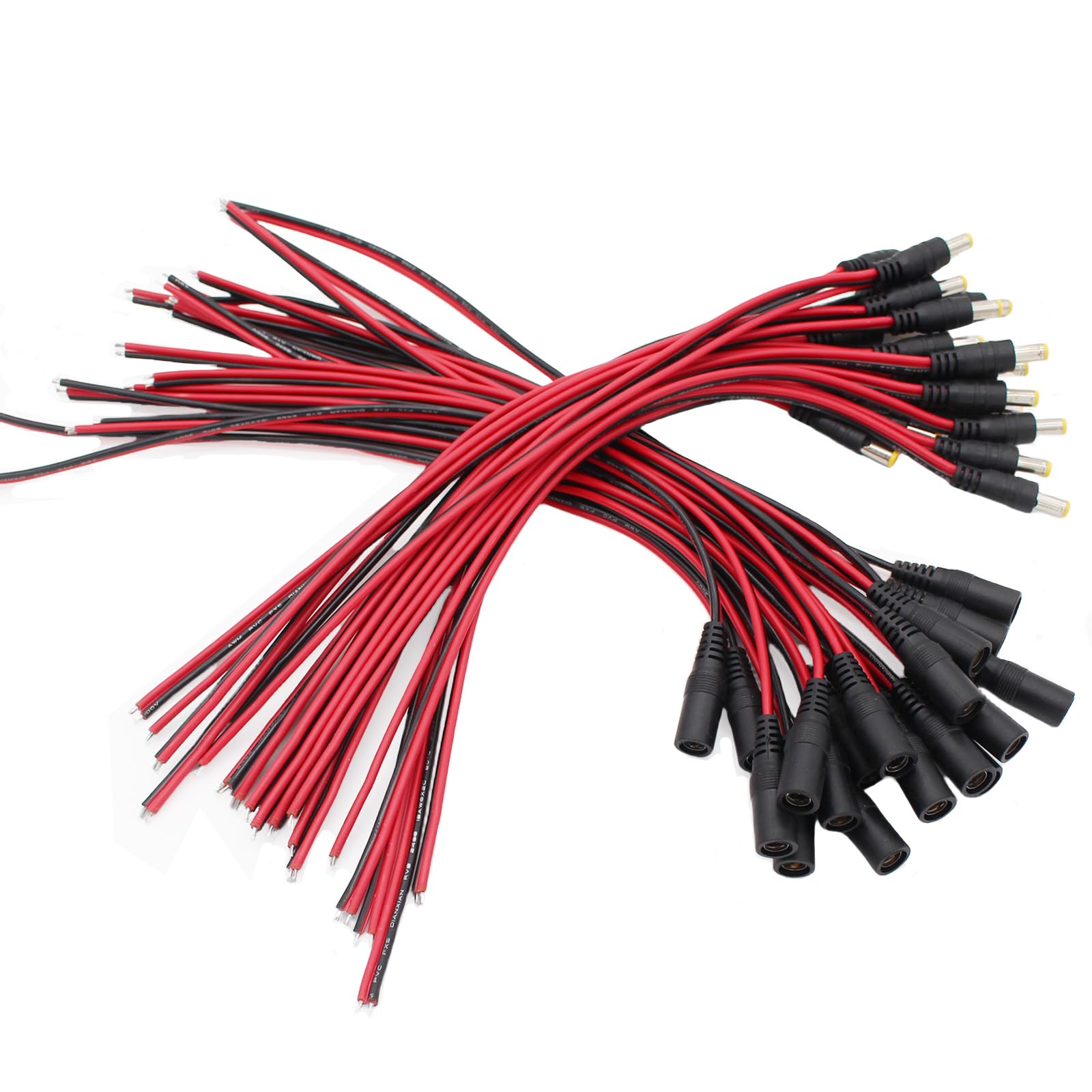 Snapklik.com : Exgoofit DC Power Pigtail Cable 20 Pairs, Pure Copper ...