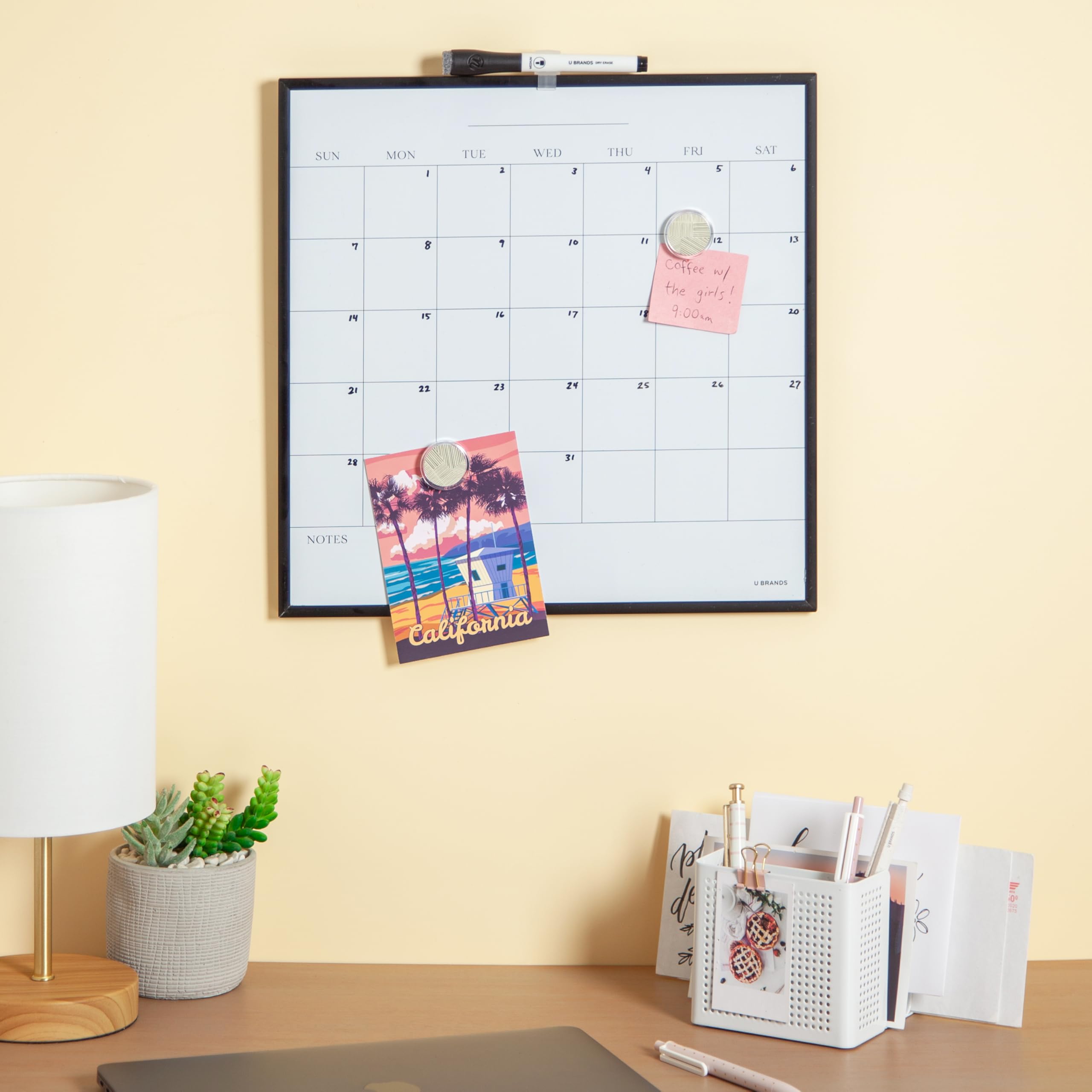Snapklik.com : U Brands Magnetic Dry Erase Wall Calendar White Board