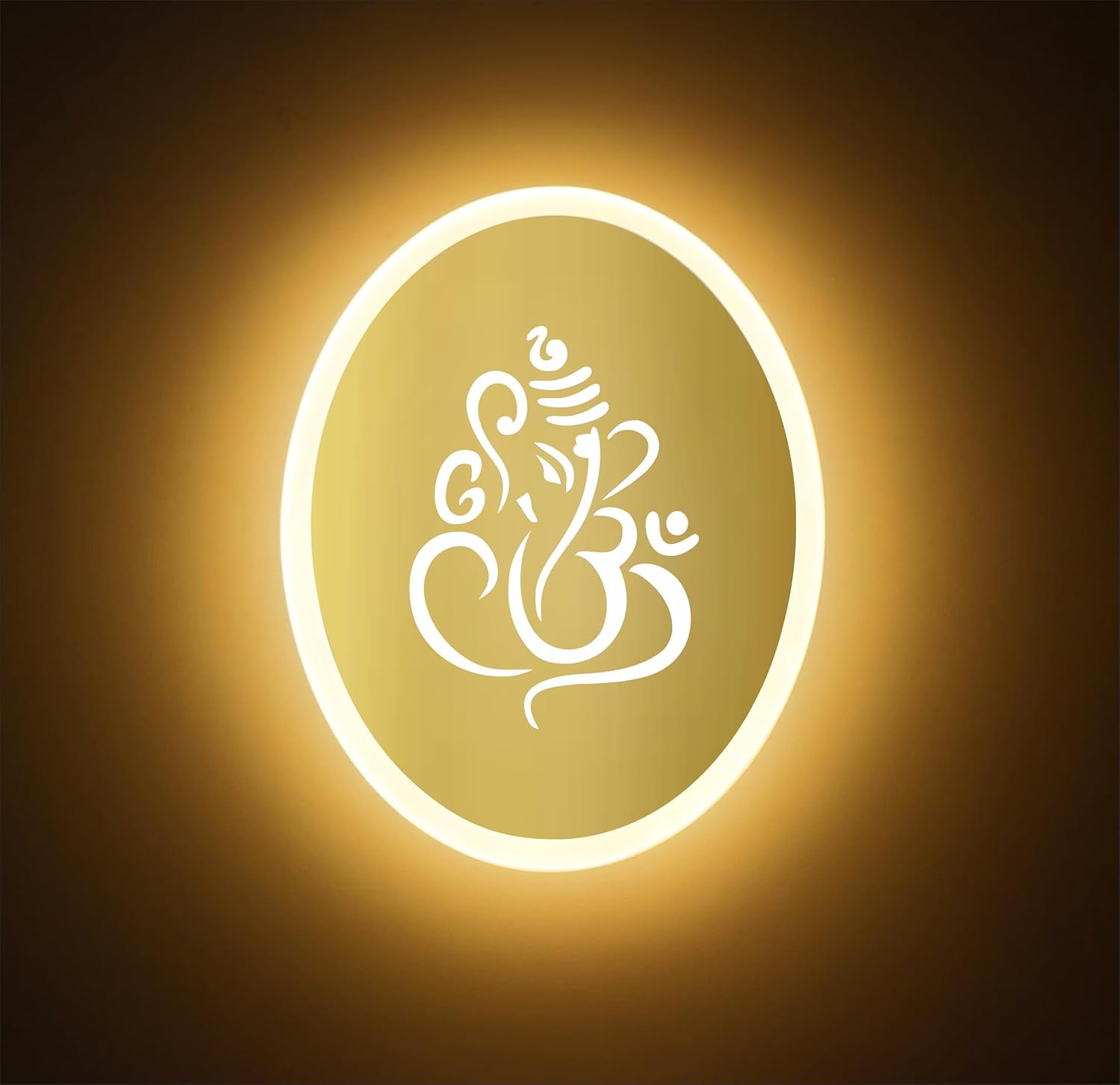 Lamp master Ganpati LED Wall Light - Gold & Frosted Acrylic | 23cm ...