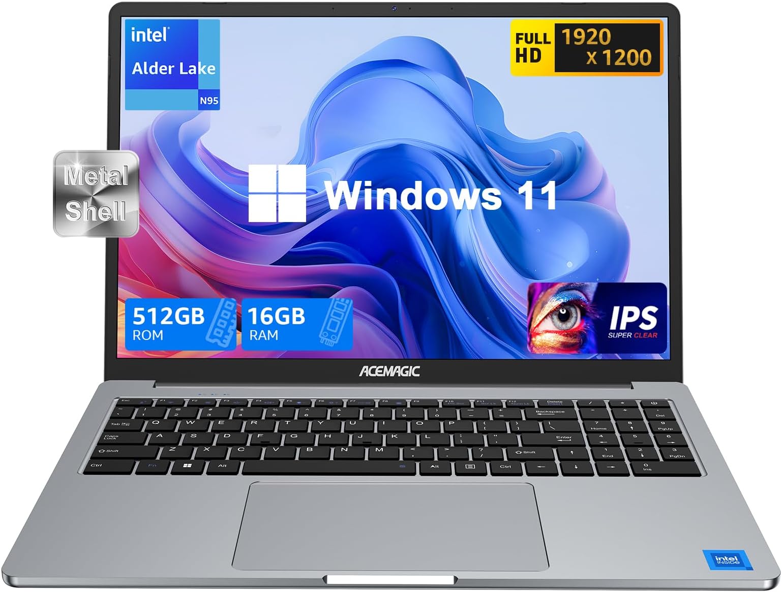 Amazon.com: Mini Laptop PC All Metal 8-Inch Touchscreen Gaming Notebook ...