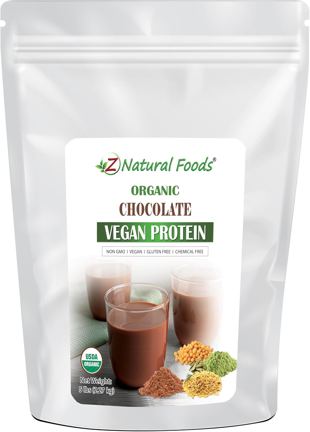 Amazon.com: Z Natural Foods Organic Chocolate Vegan Protein Powder ...