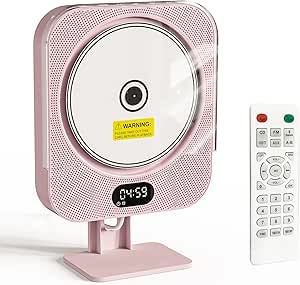 Amazon.com: Kpop Pink CD Player Desktop/Wall,Wired Vertical Cute CD ...